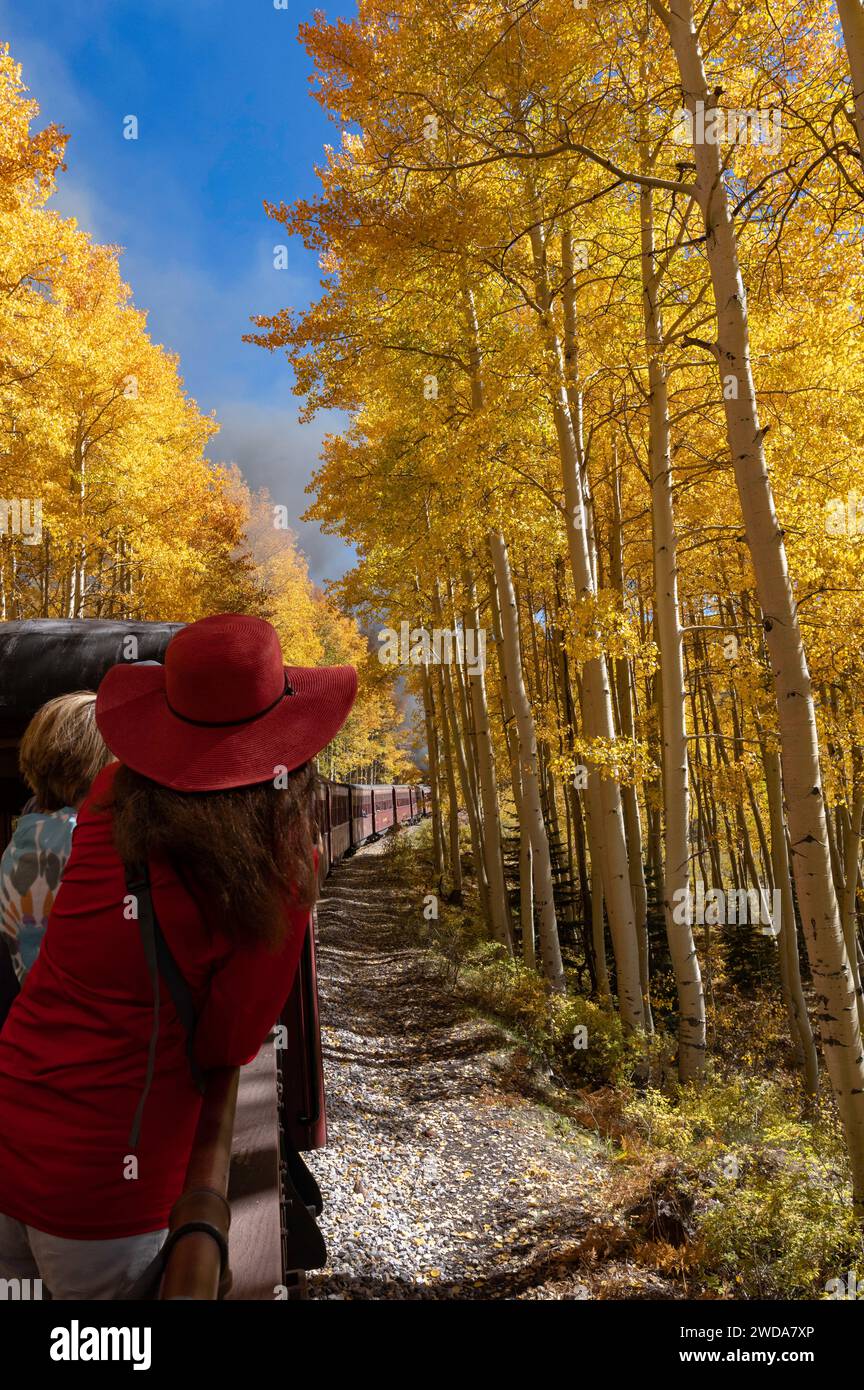 Riding the Cumbres & Toltec Scenic Railroad through the aspens, from ...