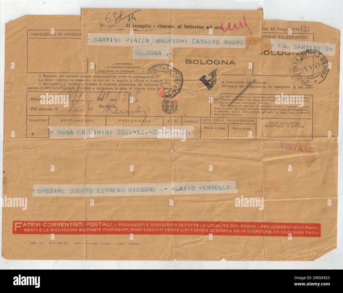 Telegramma hi-res stock photography and images - Alamy