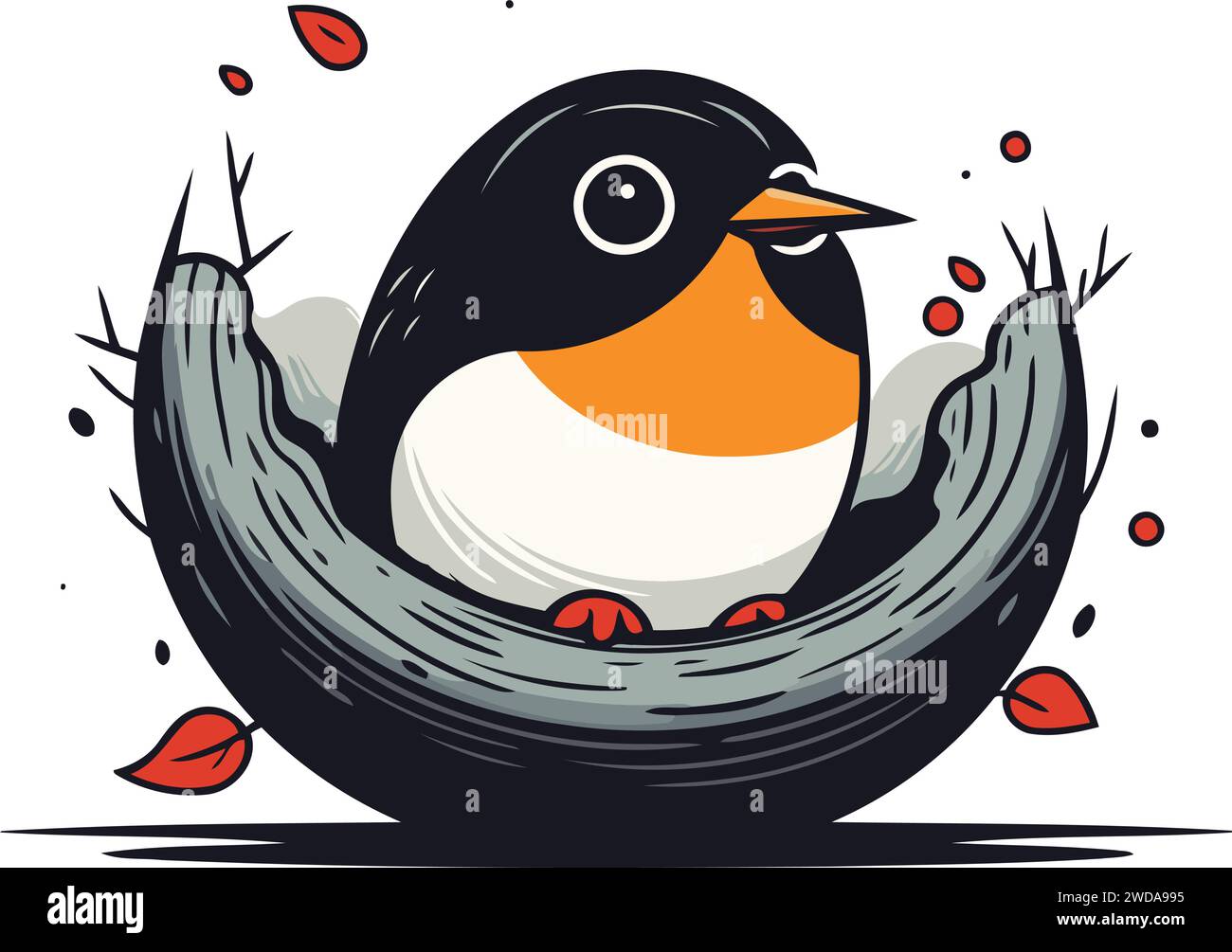 Sitting robin Stock Vector Images - Alamy
