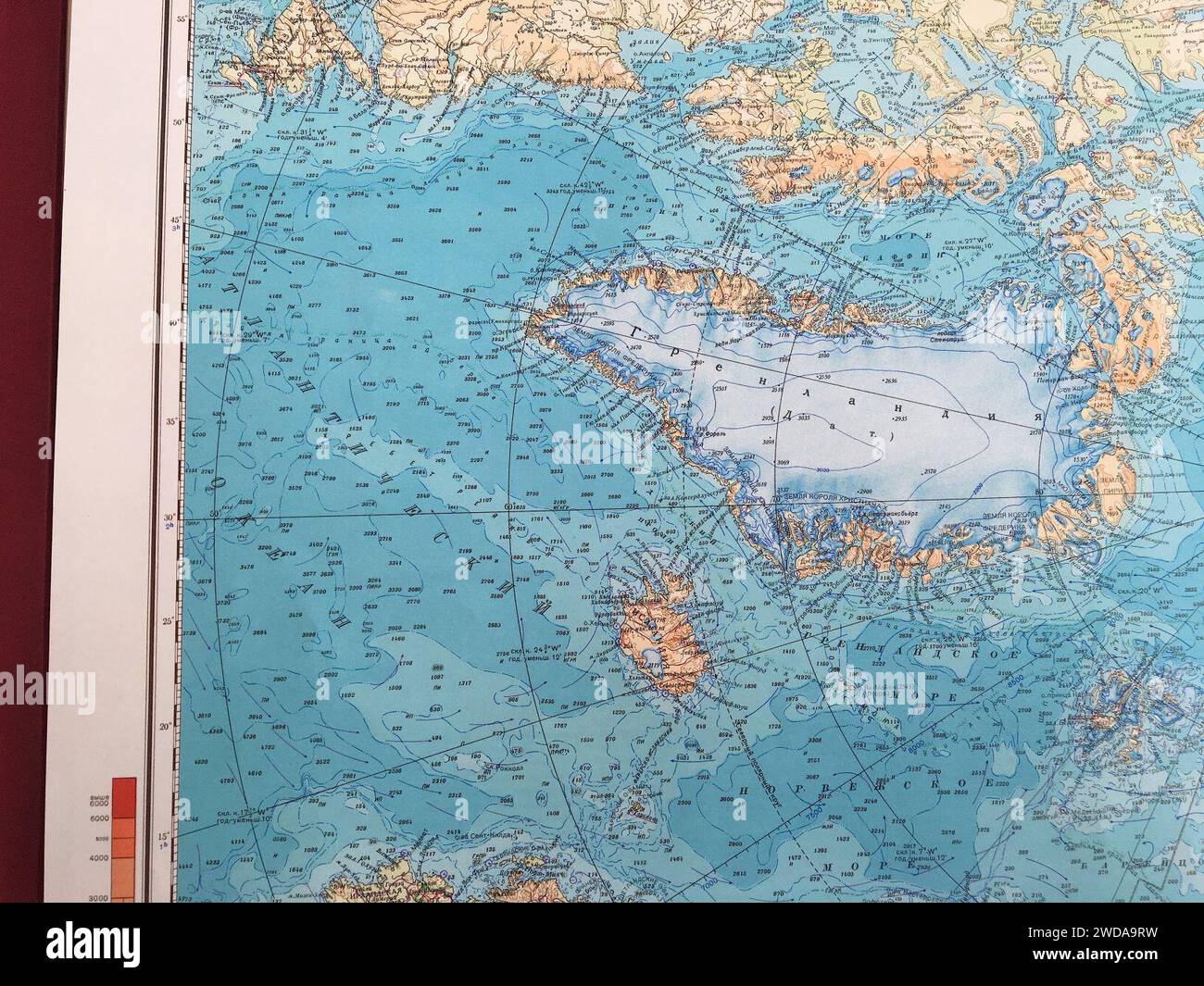 1950 Map 2 (Physical map of the Arctic) 02 Stock Photo - Alamy