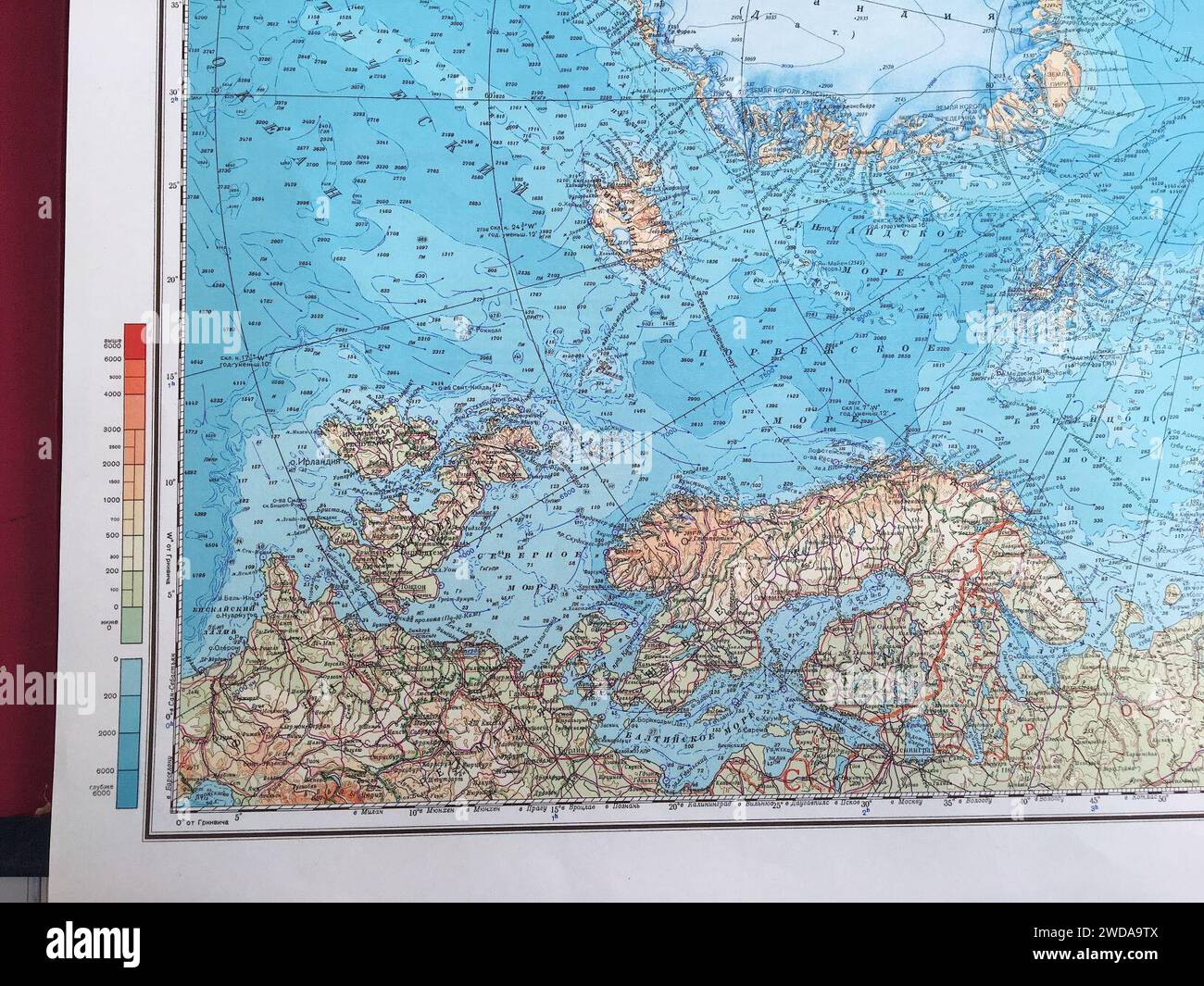 1950 Map 2 (Physical map of the Arctic) 03 Stock Photo - Alamy
