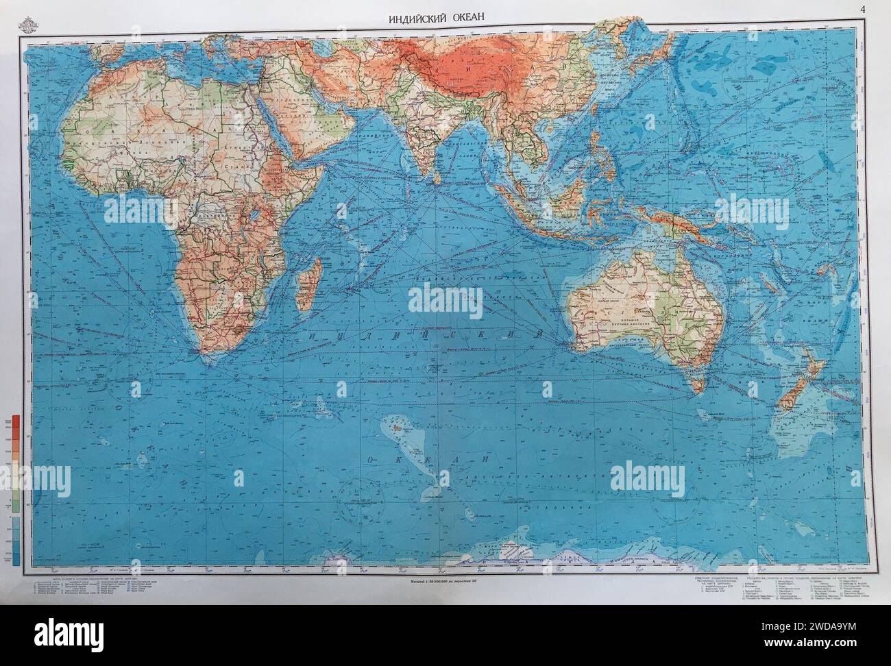 1950 Map 4 (Physical map of the Indian Ocean) 01 Stock Photo - Alamy