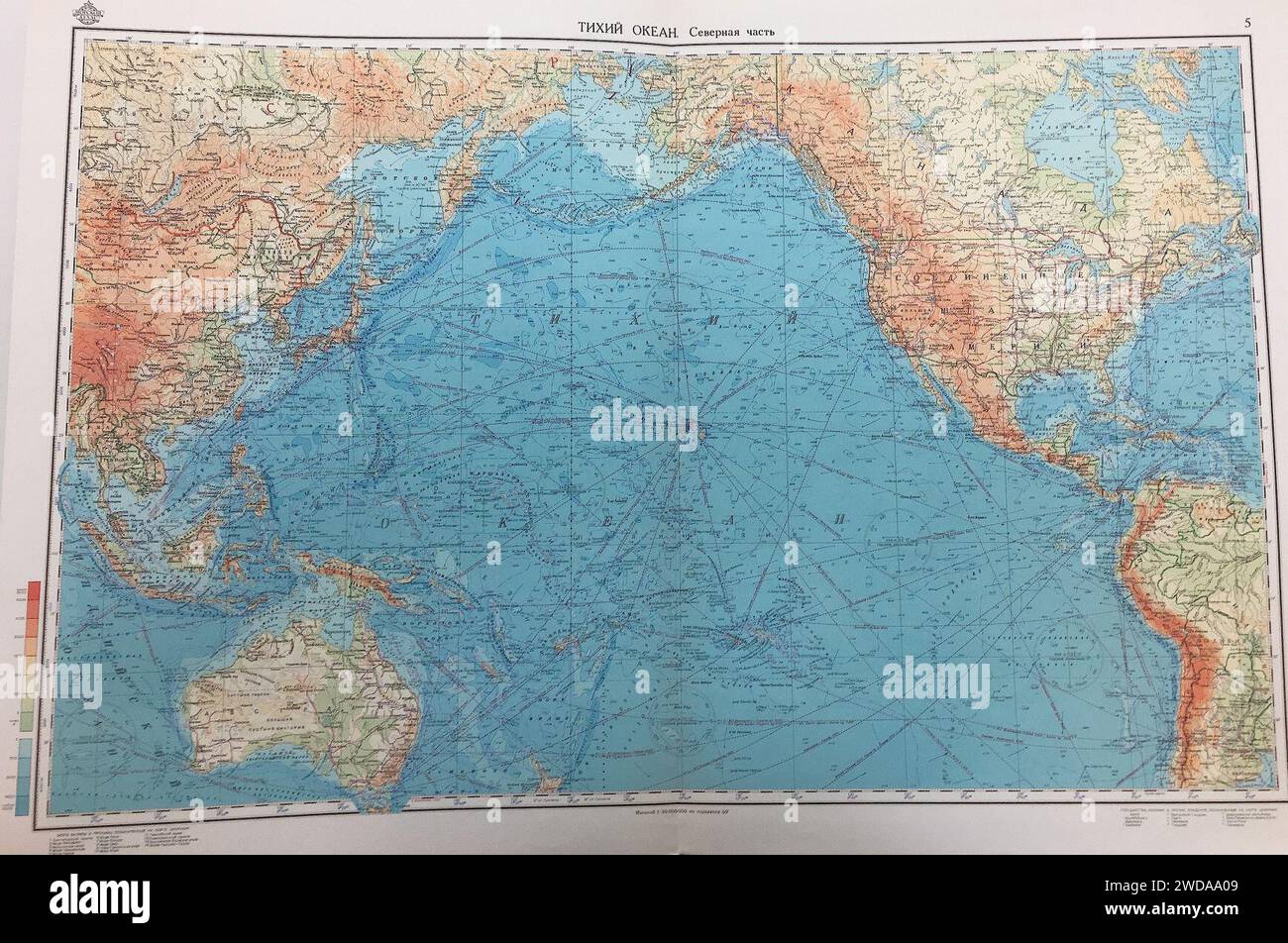 1950 Map 5 (Physical map of the Pacific Ocean, northern part.) 02 Stock ...