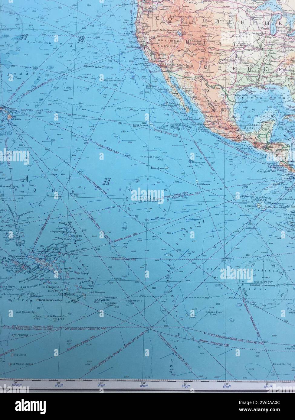 1950 Map 5 (Physical map of the Pacific Ocean, northern part.) 09 Stock ...