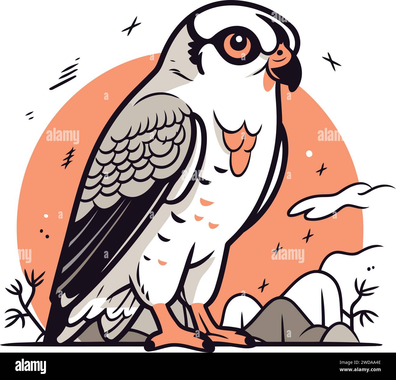Peregrine falcon. Vector illustration in cartoon style Stock Vector ...