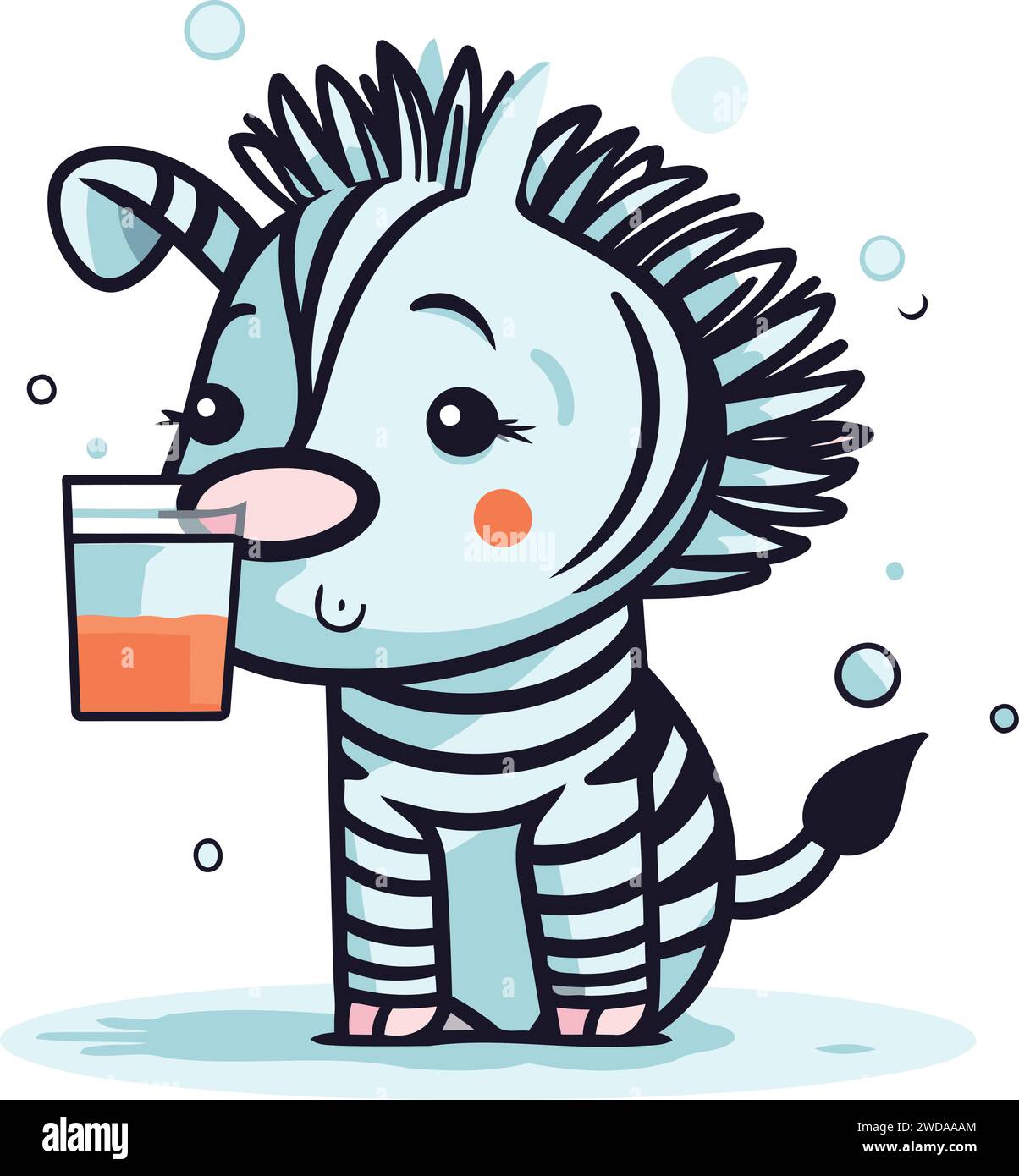 Zebra drinking Stock Vector Images - Alamy