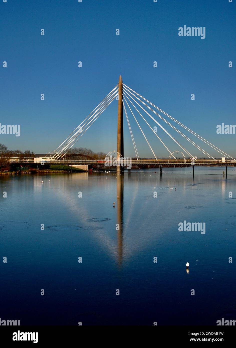 A view of the Marine Way Bridge at Southport on Merseyside, United ...