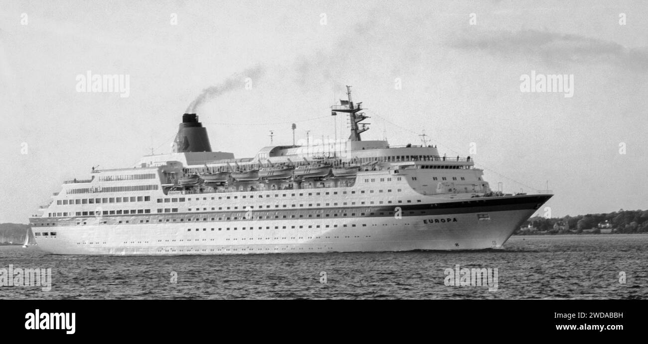 MS Europa in Southampton Water during the 1980's the third ship to bear ...