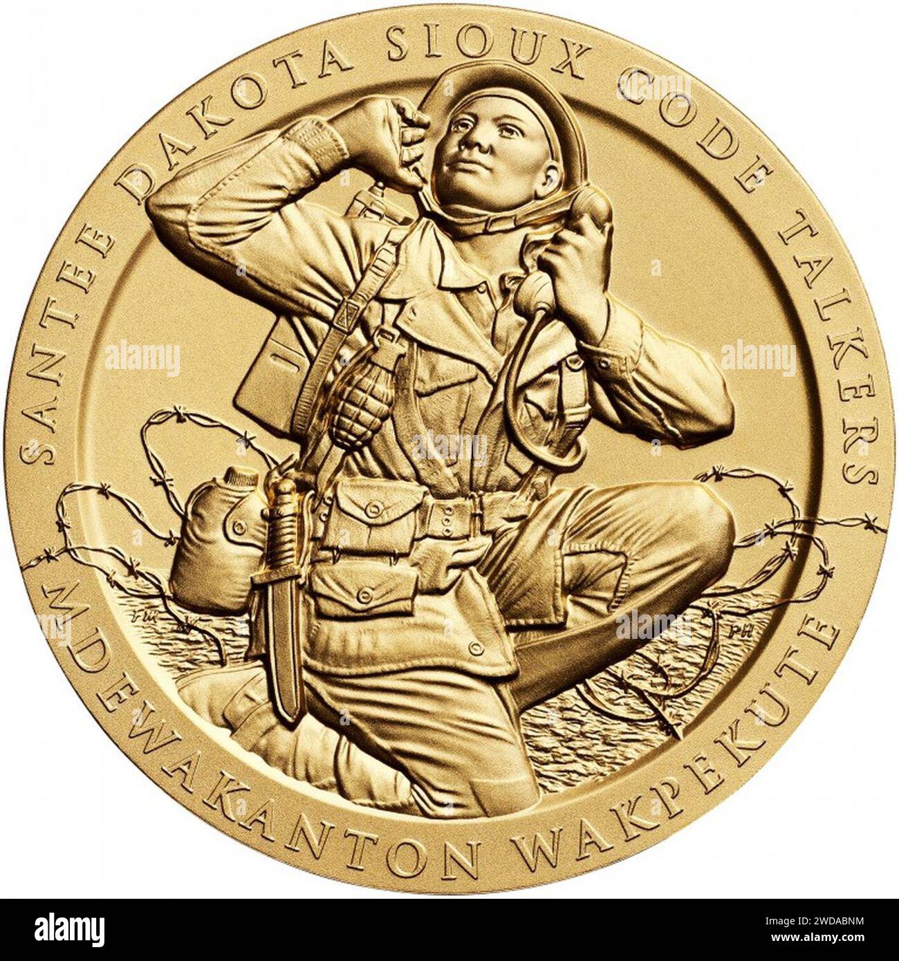 2008 Code-talkers-Santee Sioux Nations-bronze-three inch medal-front ...