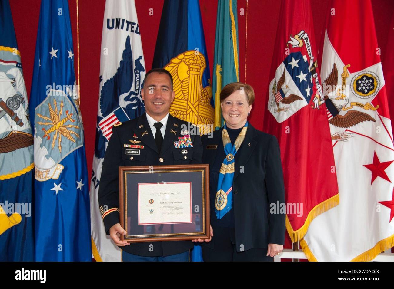 2013 AWC graduation - Colonel Stephen Maranian and Colonel Ruth Collins ...