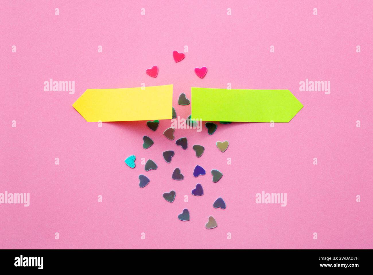 Group of hearts that are filtered and three are differentiated by color ...