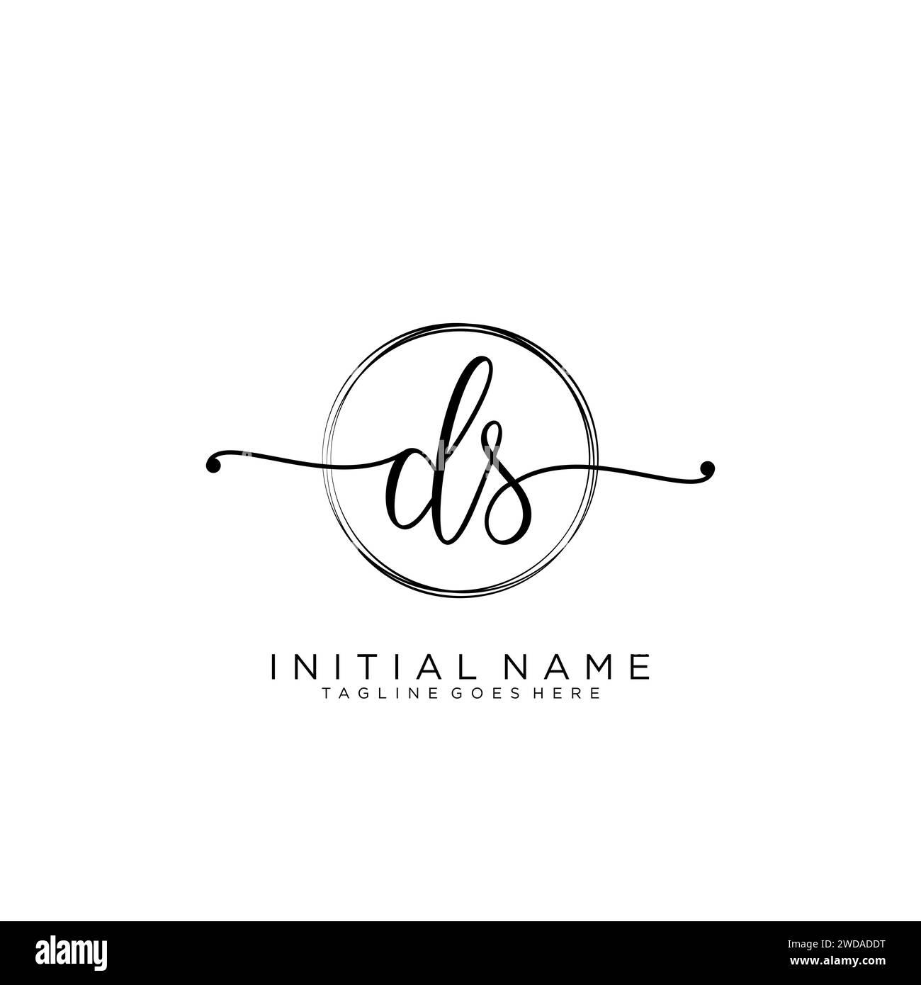 DS Initial handwriting logo with circle Stock Vector Image & Art - Alamy