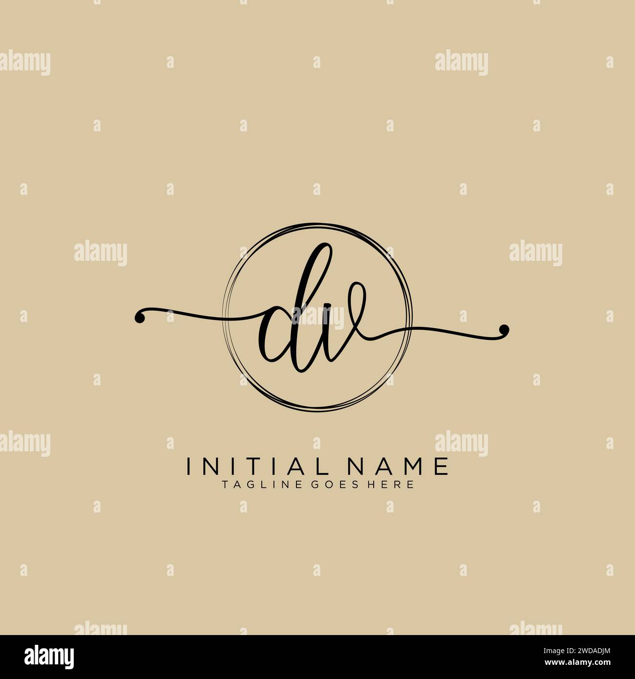 DV Initial handwriting logo with circle Stock Vector Image & Art - Alamy