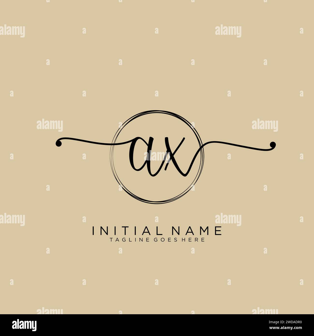 AX Initial handwriting logo with circle Stock Vector Image & Art - Alamy