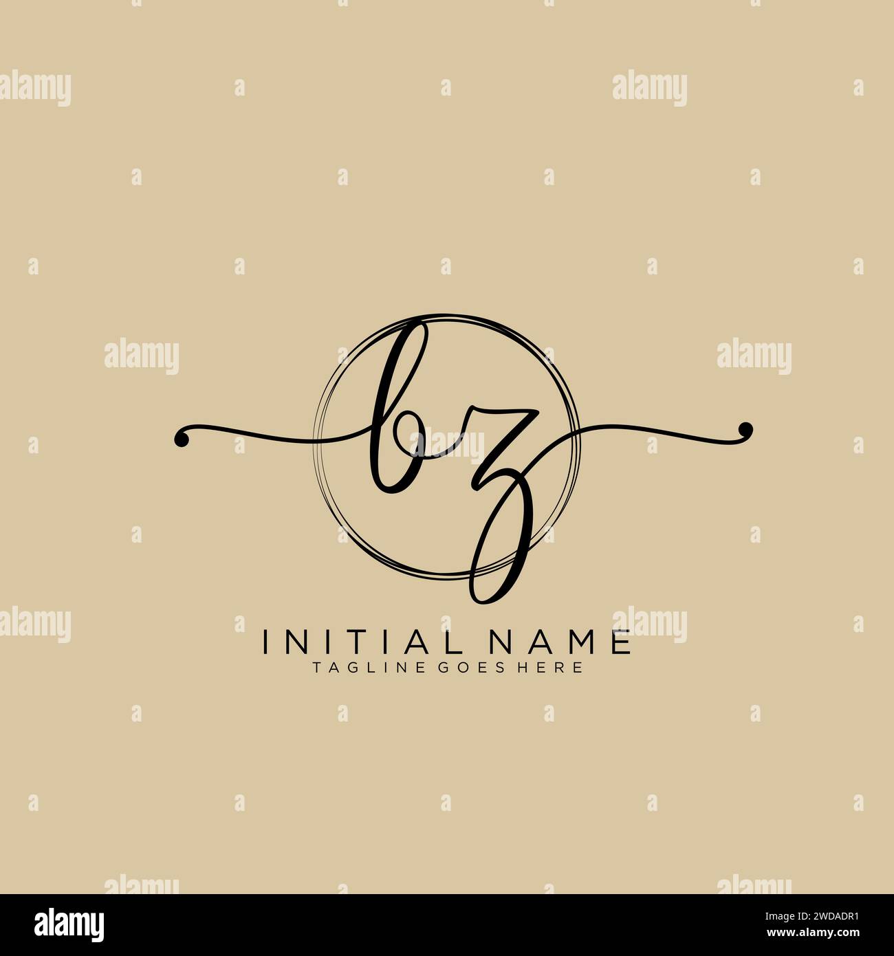 BZ Initial handwriting logo with circle Stock Vector Image & Art - Alamy