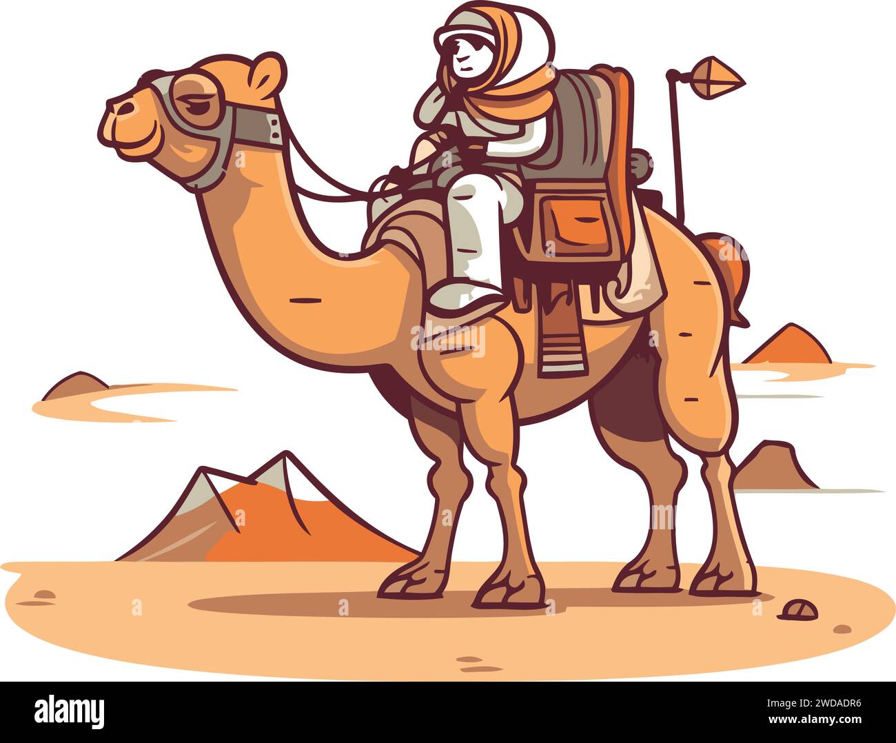 Camel riding in sahara Stock Vector Images - Alamy