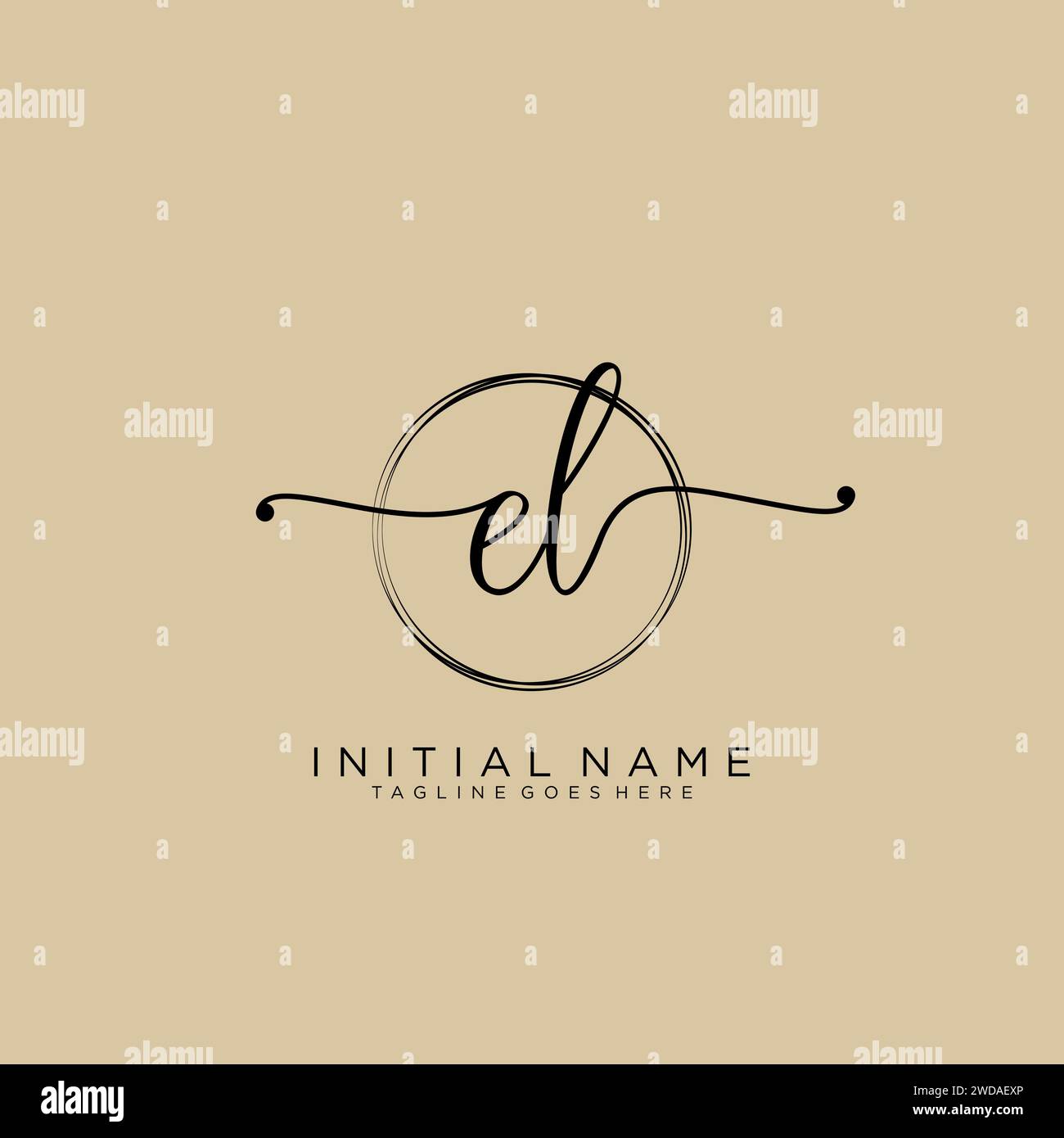 EL Initial handwriting logo with circle Stock Vector Image & Art - Alamy