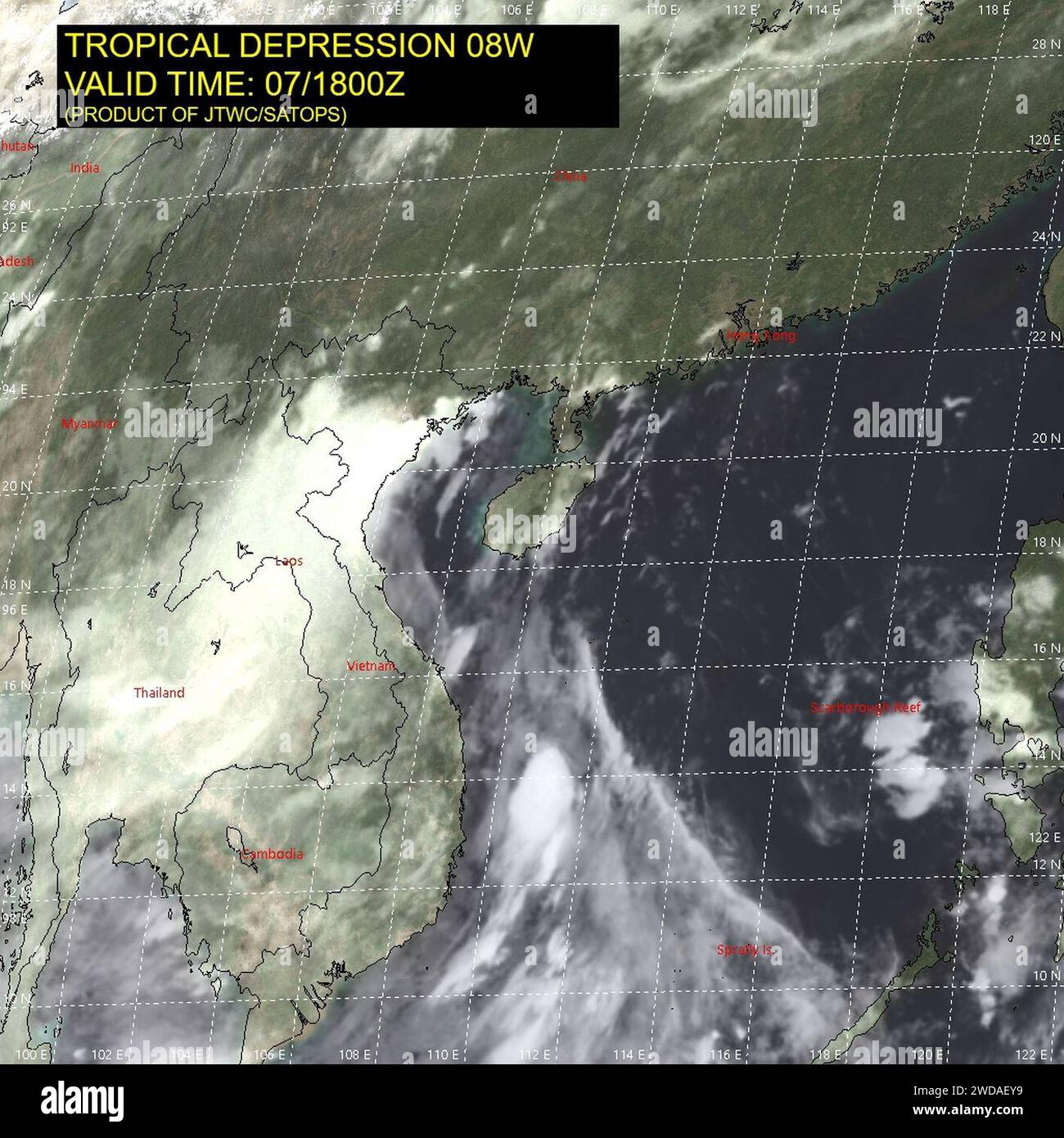 2021 JTWC 08W IR satellite imagery Stock Photo - Alamy