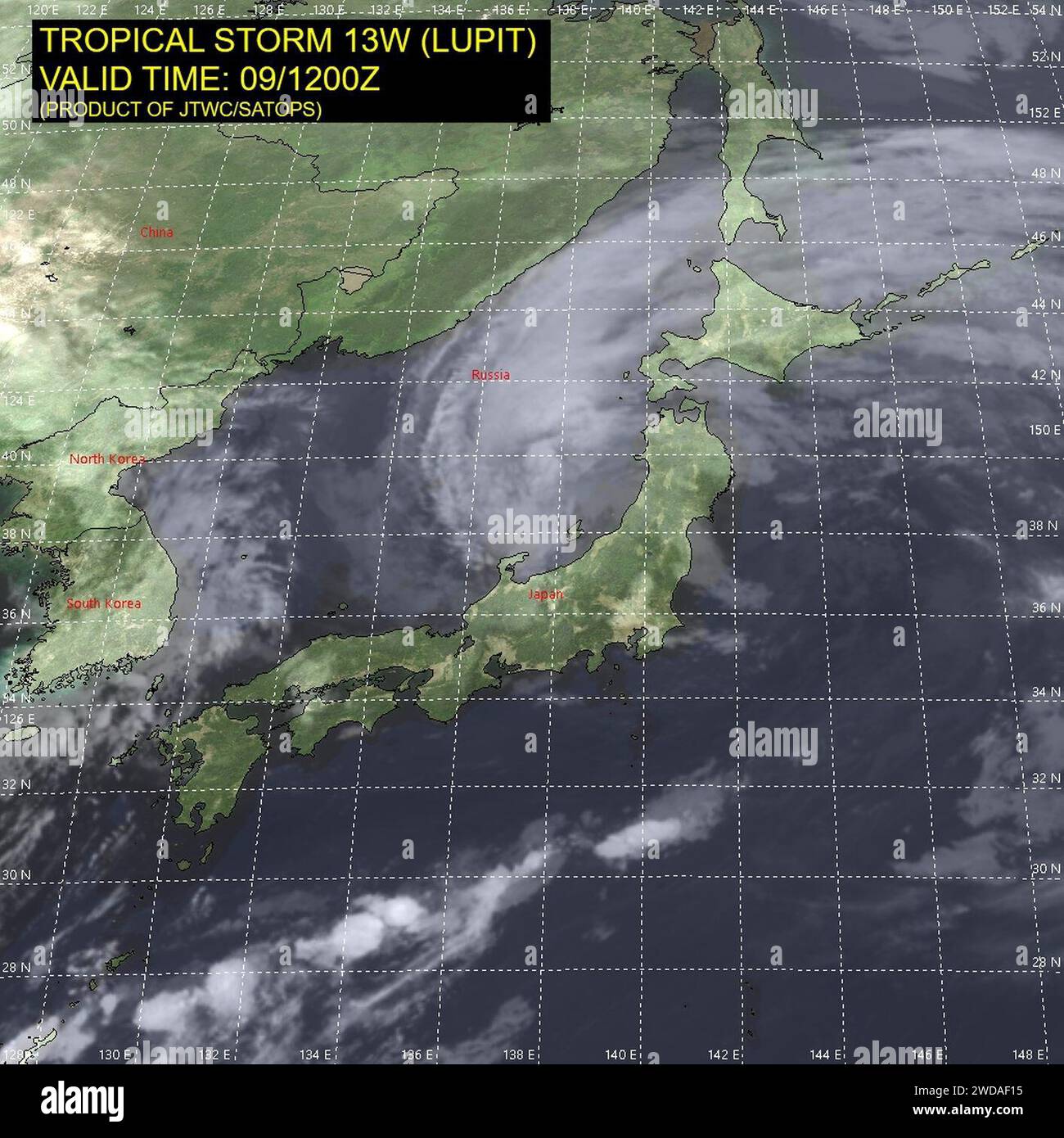 2021 JTWC 13W IR satellite imagery Stock Photo - Alamy