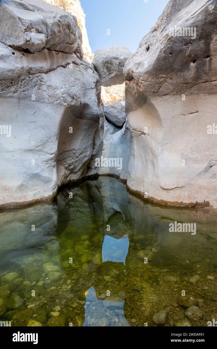 Photograph of the Ernst Tinaja and it's very beautiful geology. Big ...