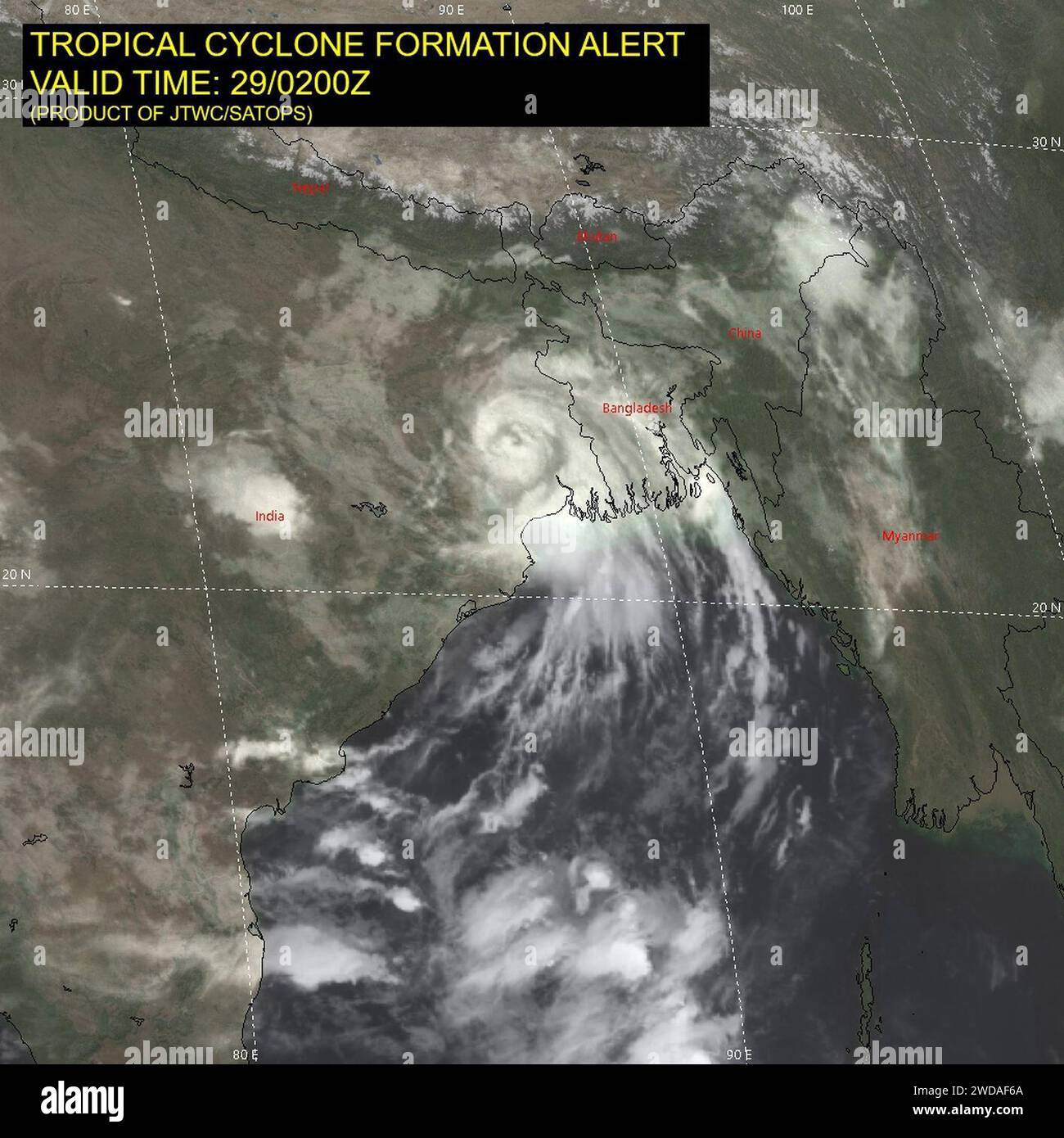 2021 JTWC WTIO21 IR satellite imagery.98B Stock Photo - Alamy