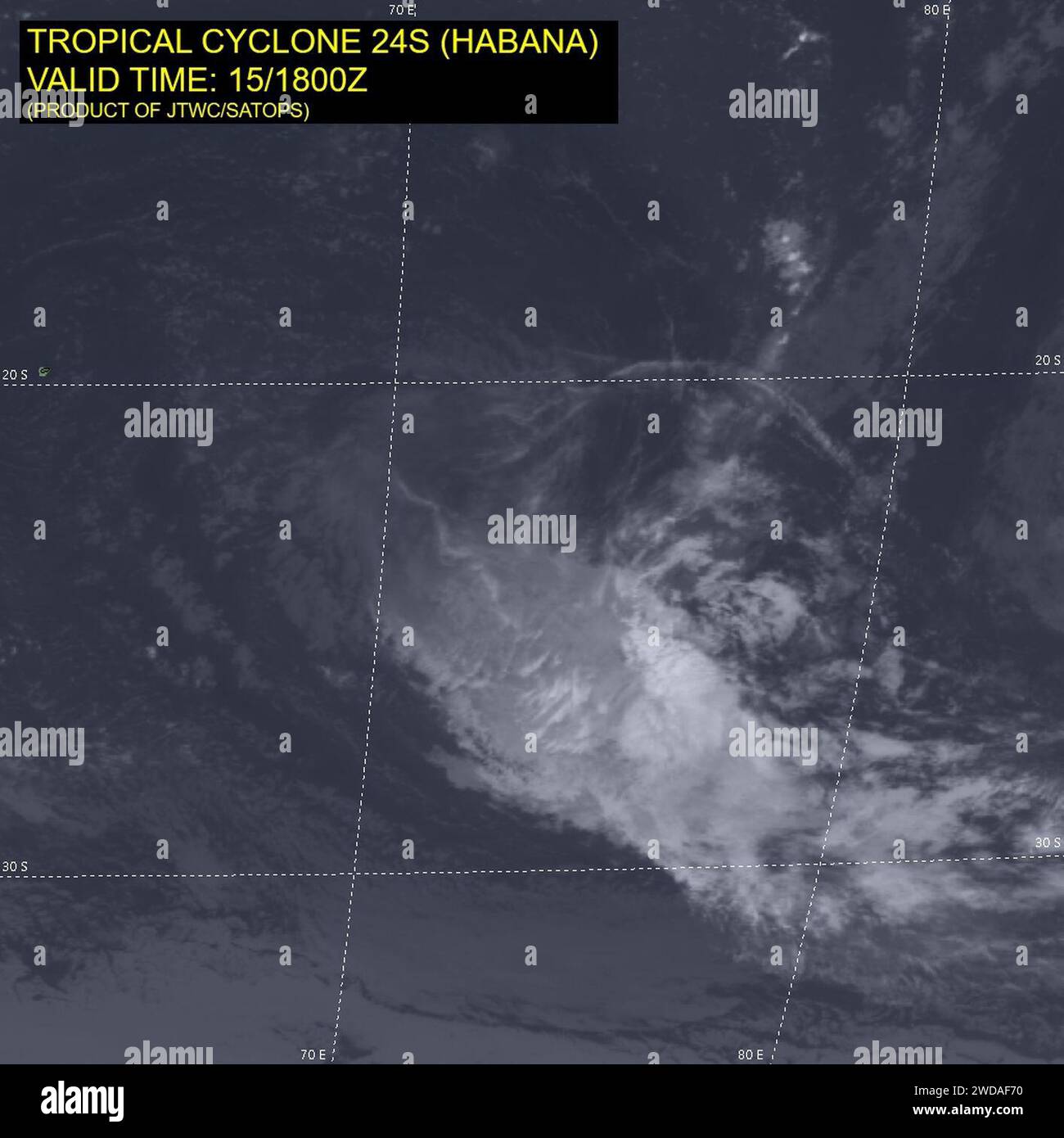 2021 JTWC 24S IR satellite imagery Stock Photo - Alamy