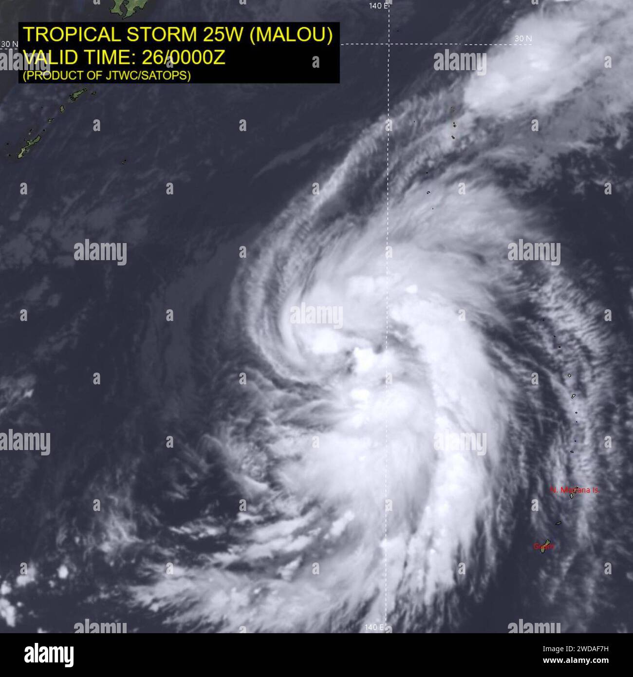 2021 JTWC 25W IR satellite imagery.25w Stock Photo - Alamy