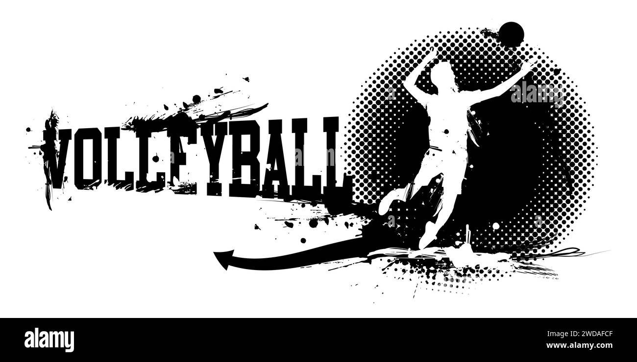 A vector illustration of Men Volleyball Banner Stock Vector Image & Art ...