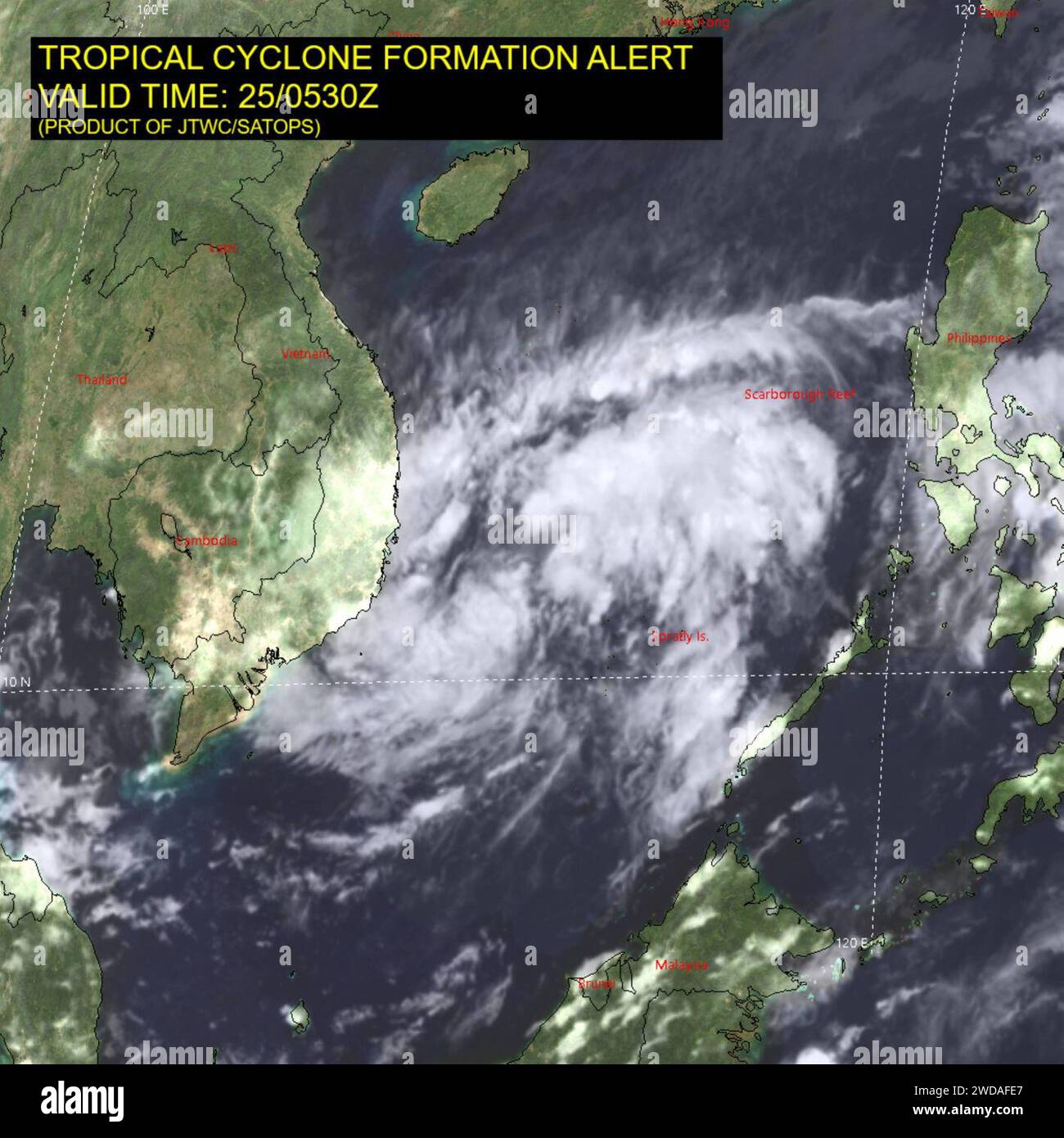 2021 JTWC WTPN21 IR satellite imagery.99W Stock Photo - Alamy