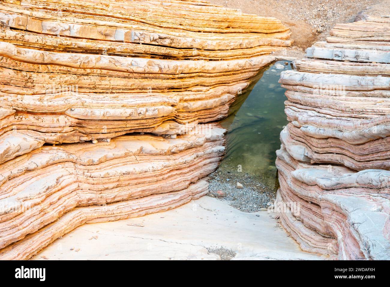 Photograph of the Ernst Tinaja and it's very beautiful geology. Big ...