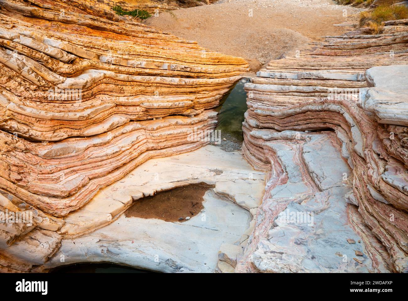Photograph of the Ernst Tinaja and it's very beautiful geology. Big ...