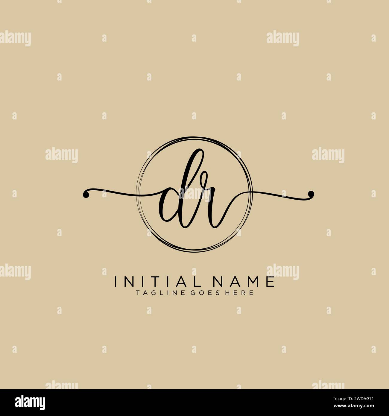DR Initial handwriting logo with circle Stock Vector Image & Art - Alamy