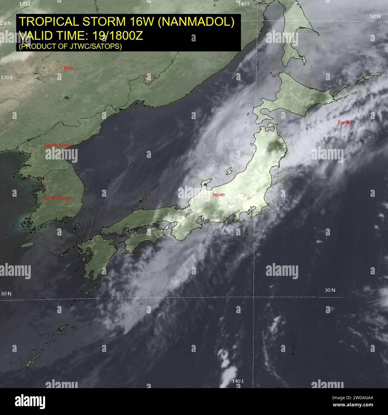 2022 JTWC 16W IR satellite imagery Stock Photo - Alamy