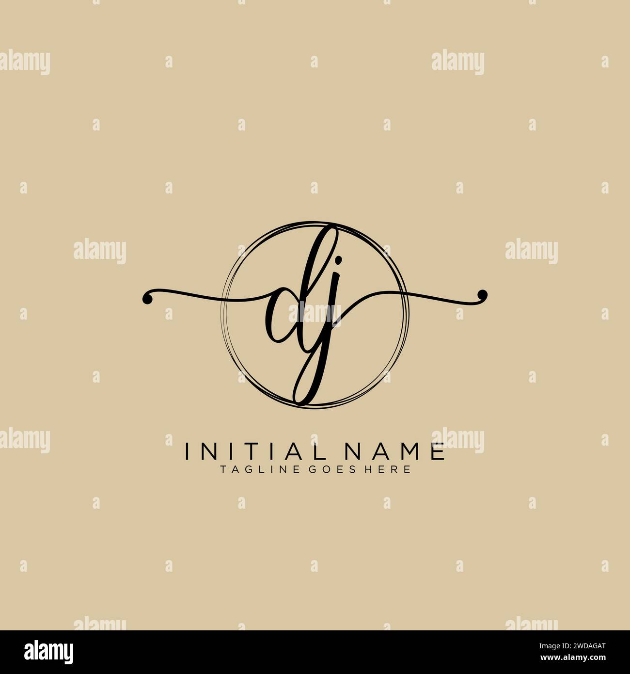 DJ Initial handwriting logo with circle Stock Vector Image & Art - Alamy