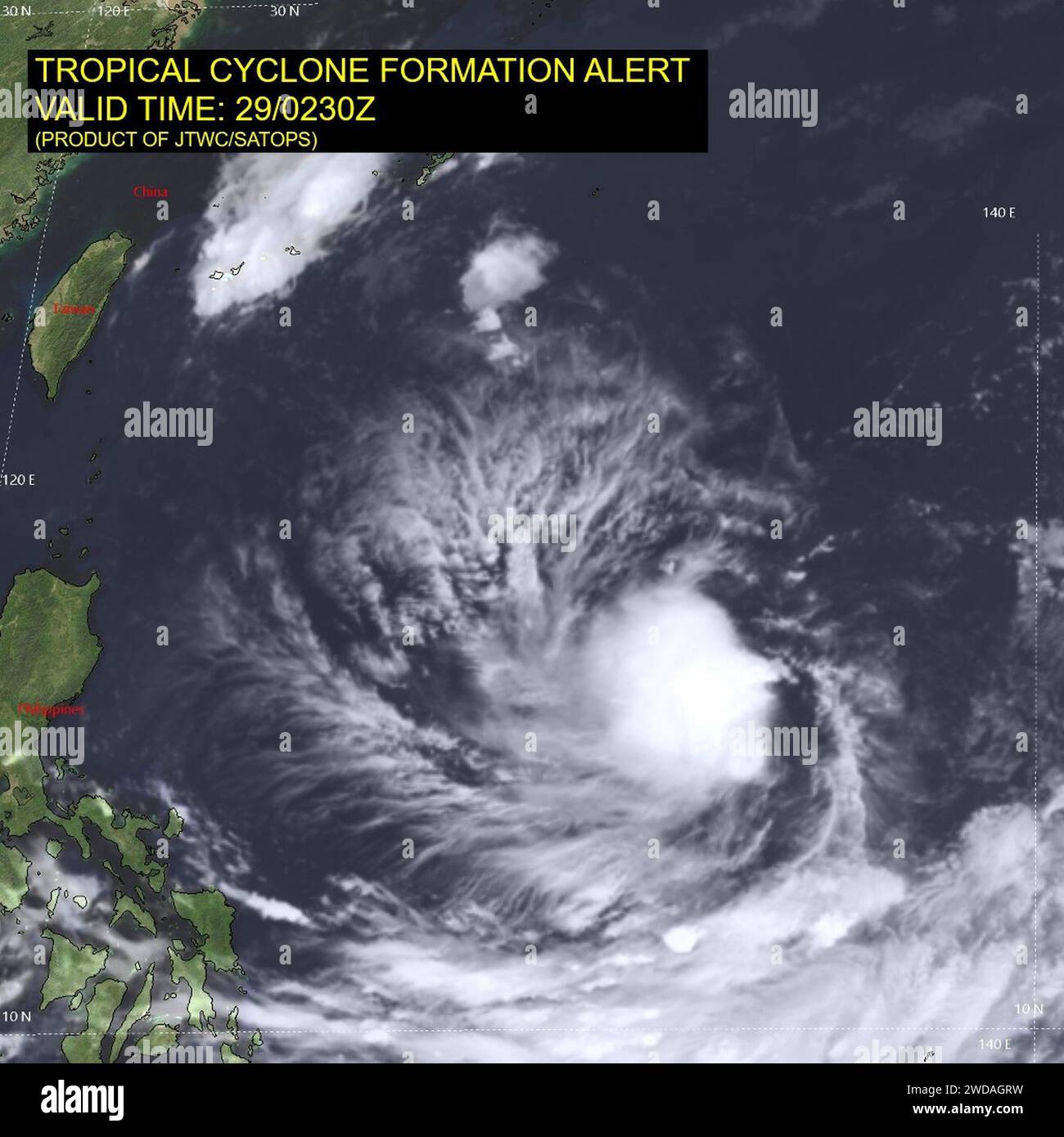 2023 JTWC WTPN21 IR satellite imagery.93W Stock Photo - Alamy