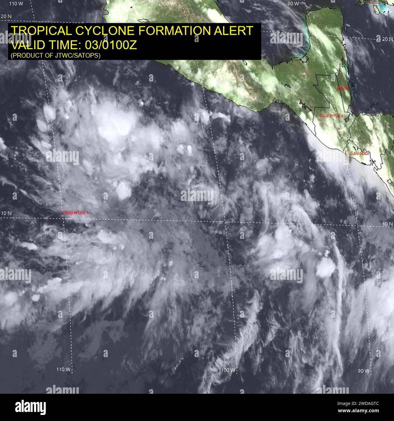 2023 JTWC WTPN21 IR satellite imagery.98E Stock Photo - Alamy