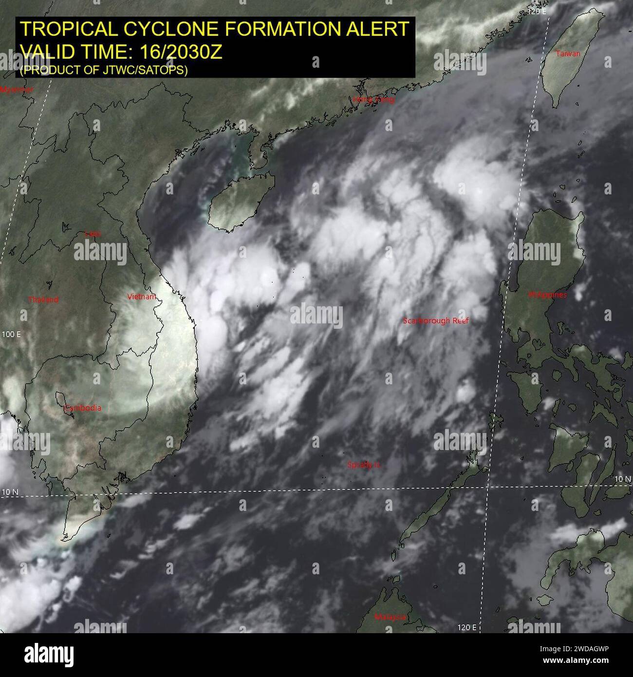 2023 JTWC WTPN21 IR satellite imagery.99W Stock Photo - Alamy