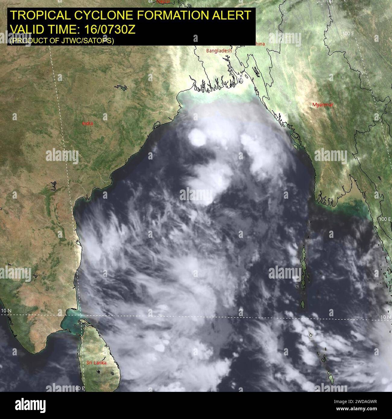 2023 JTWC WTIO21 IR satellite imagery.94B Stock Photo - Alamy
