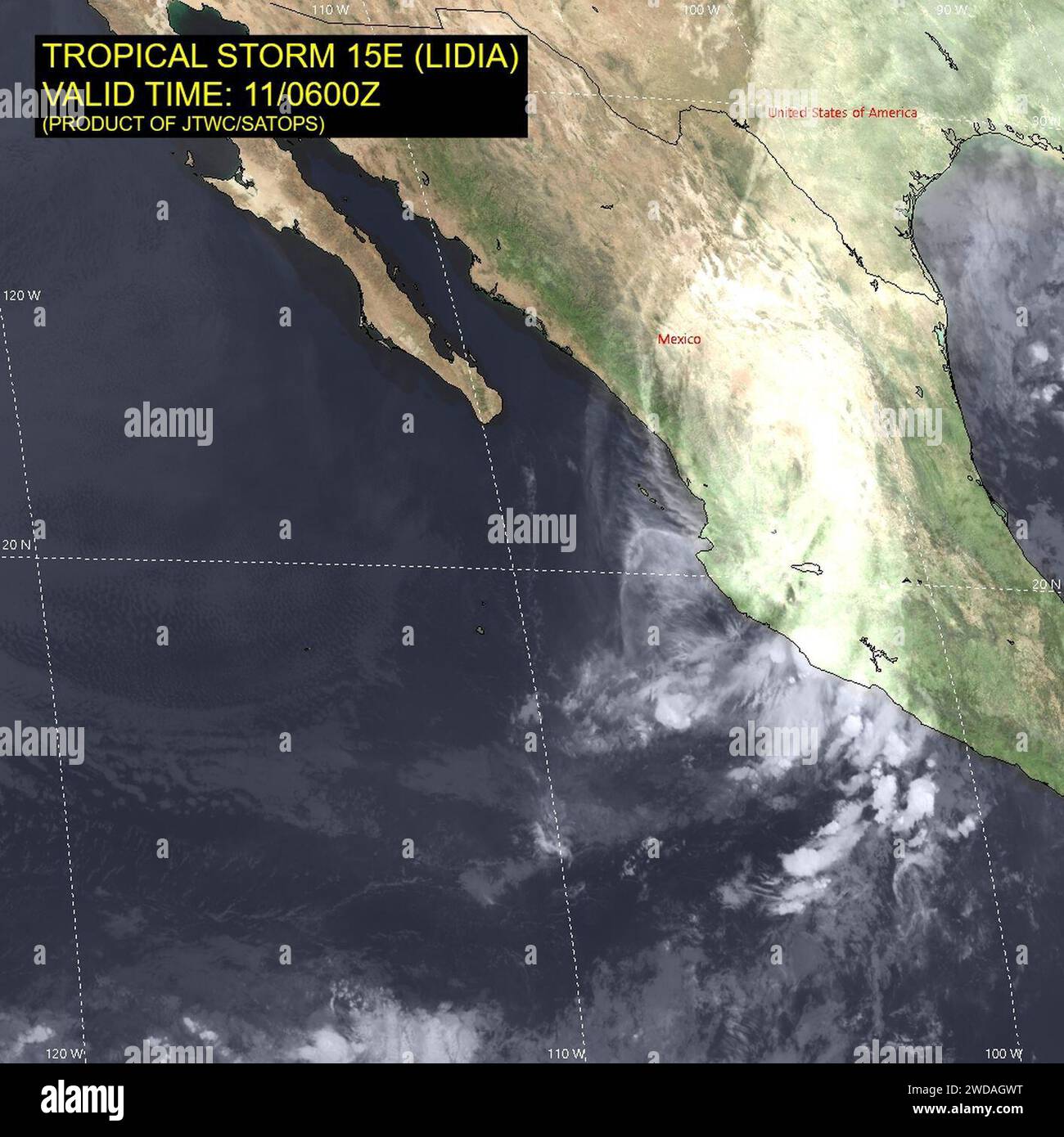 2023 JTWC 15E IR satellite imagery Stock Photo - Alamy