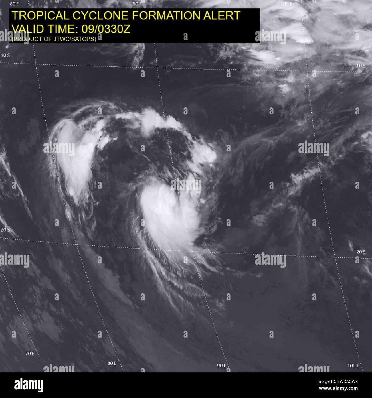 2023 JTWC WTXS21 IR satellite imagery.94S Stock Photo - Alamy