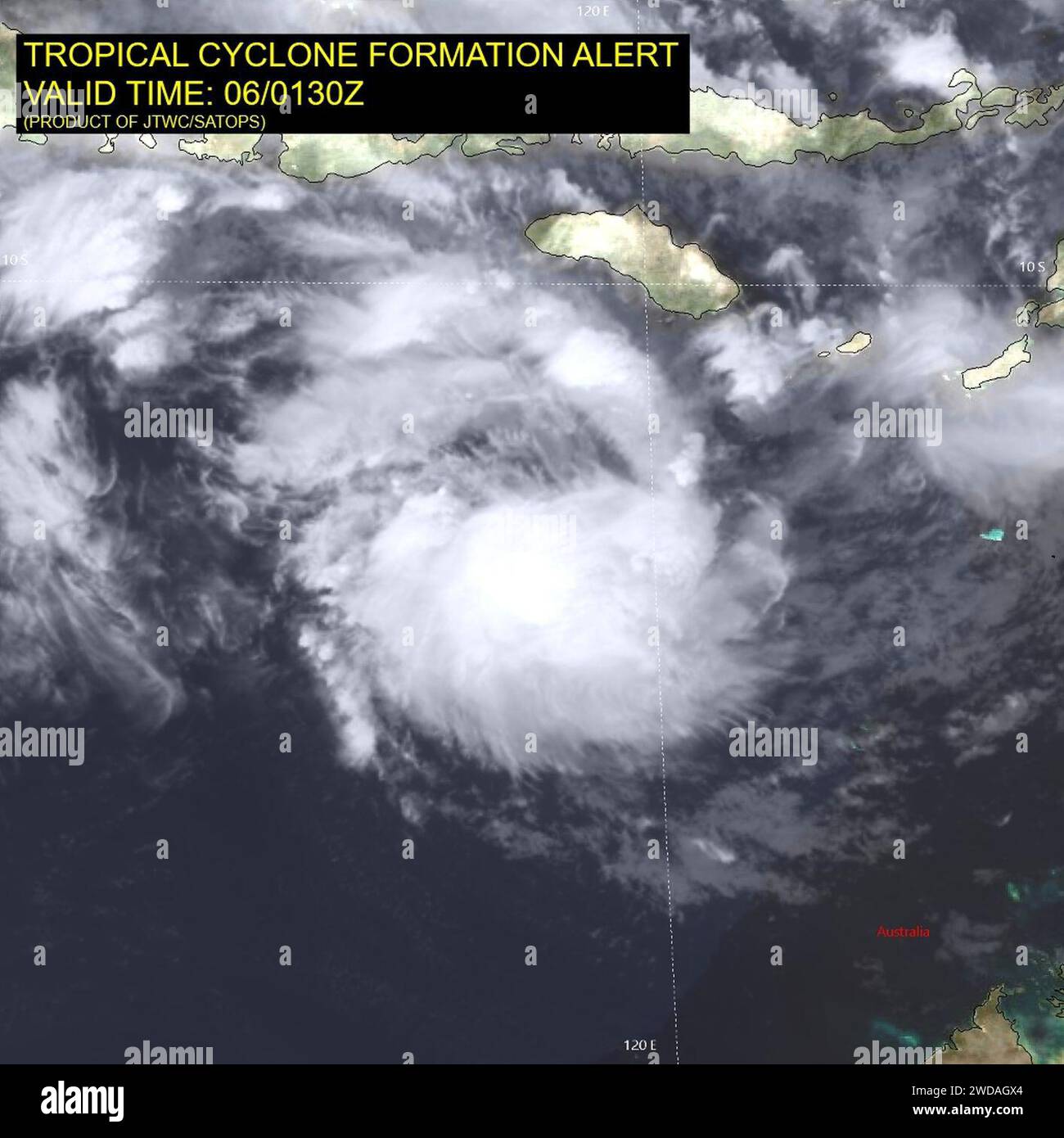 2023 JTWC WTXS21 IR satellite imagery.97S Stock Photo - Alamy
