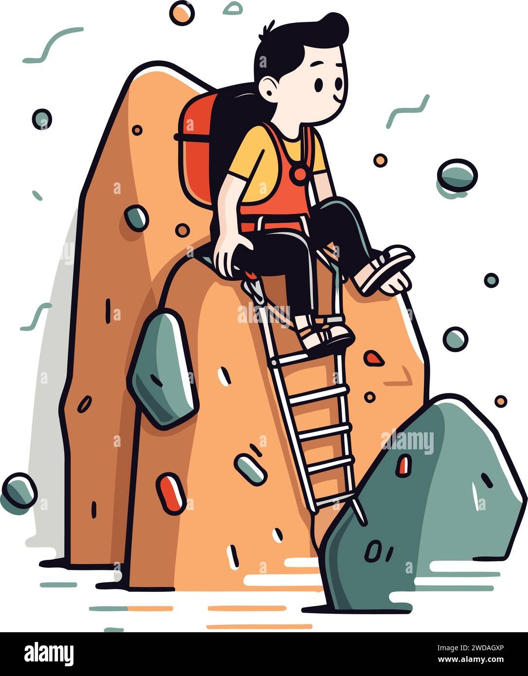 Rock climber cartoon design hi-res stock photography and images - Alamy
