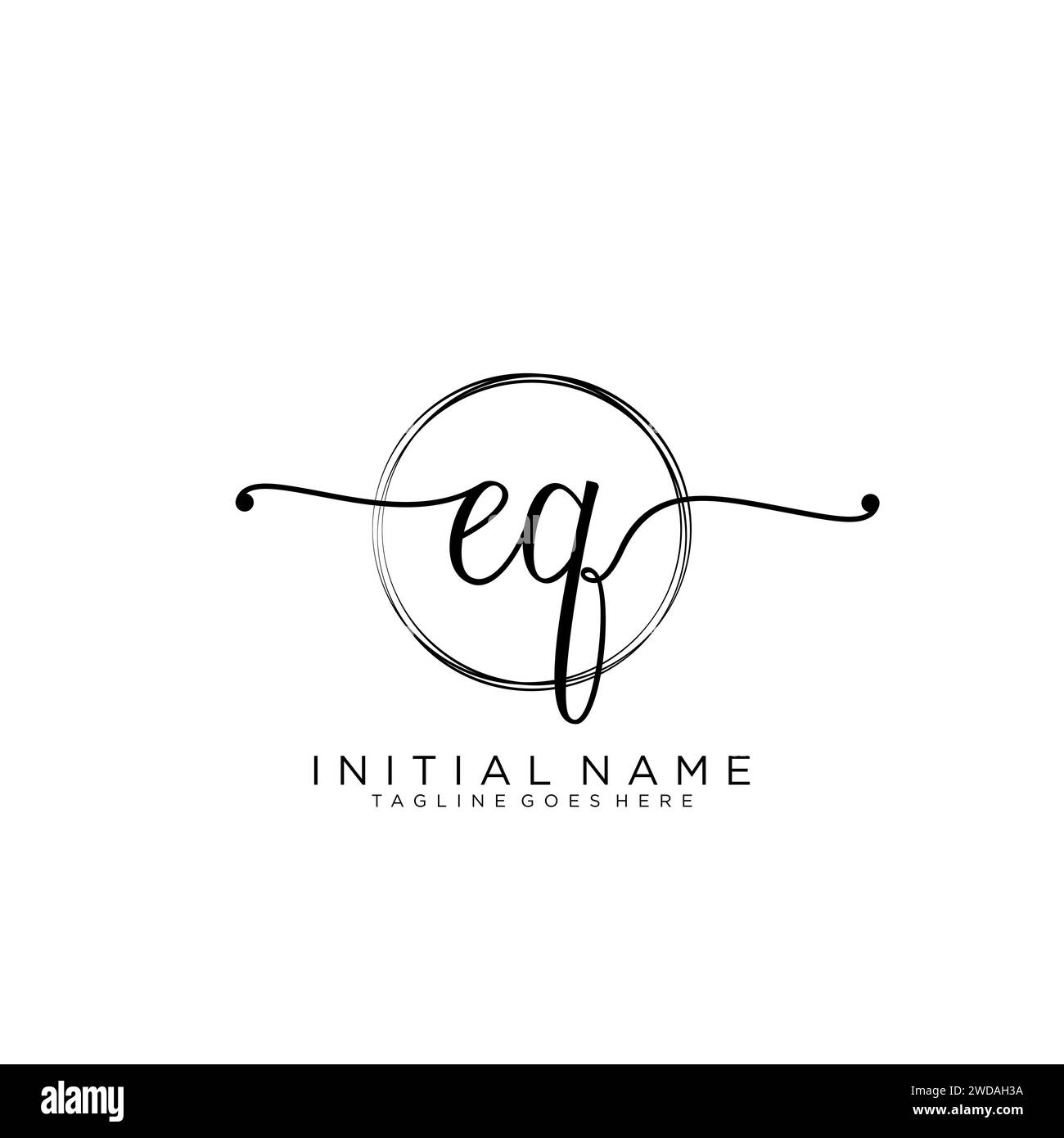 EQ Initial handwriting logo with circle Stock Vector Image & Art - Alamy