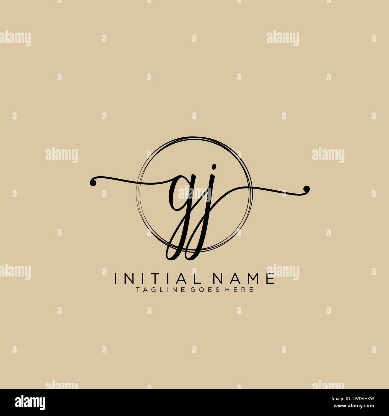 GJ Initial handwriting logo with circle Stock Vector Image & Art - Alamy