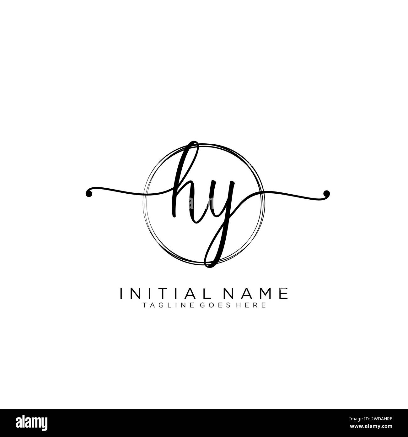HY Initial handwriting logo with circle Stock Vector Image & Art - Alamy