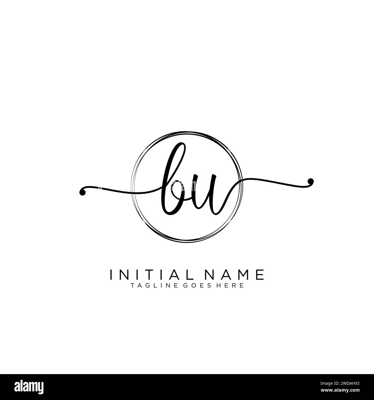 BU Initial handwriting logo with circle Stock Vector Image & Art - Alamy