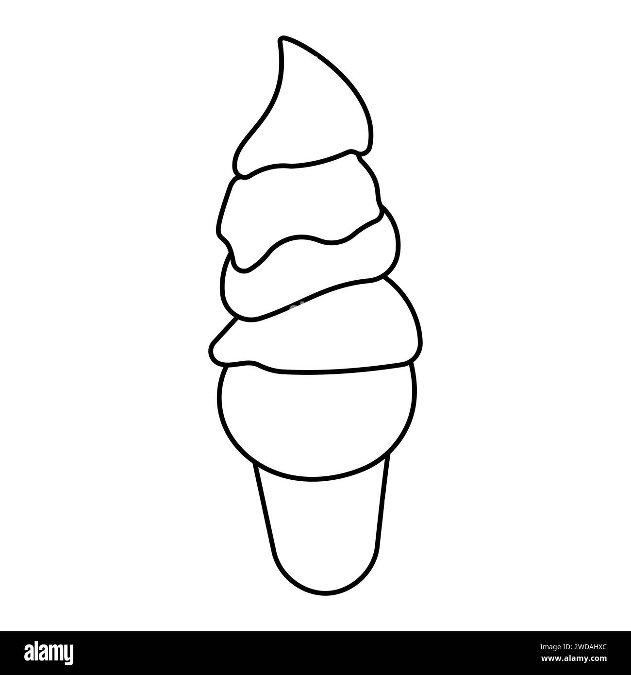 Ice Cream Summer Heat Chocolate Icon Element Line Doodle Vector