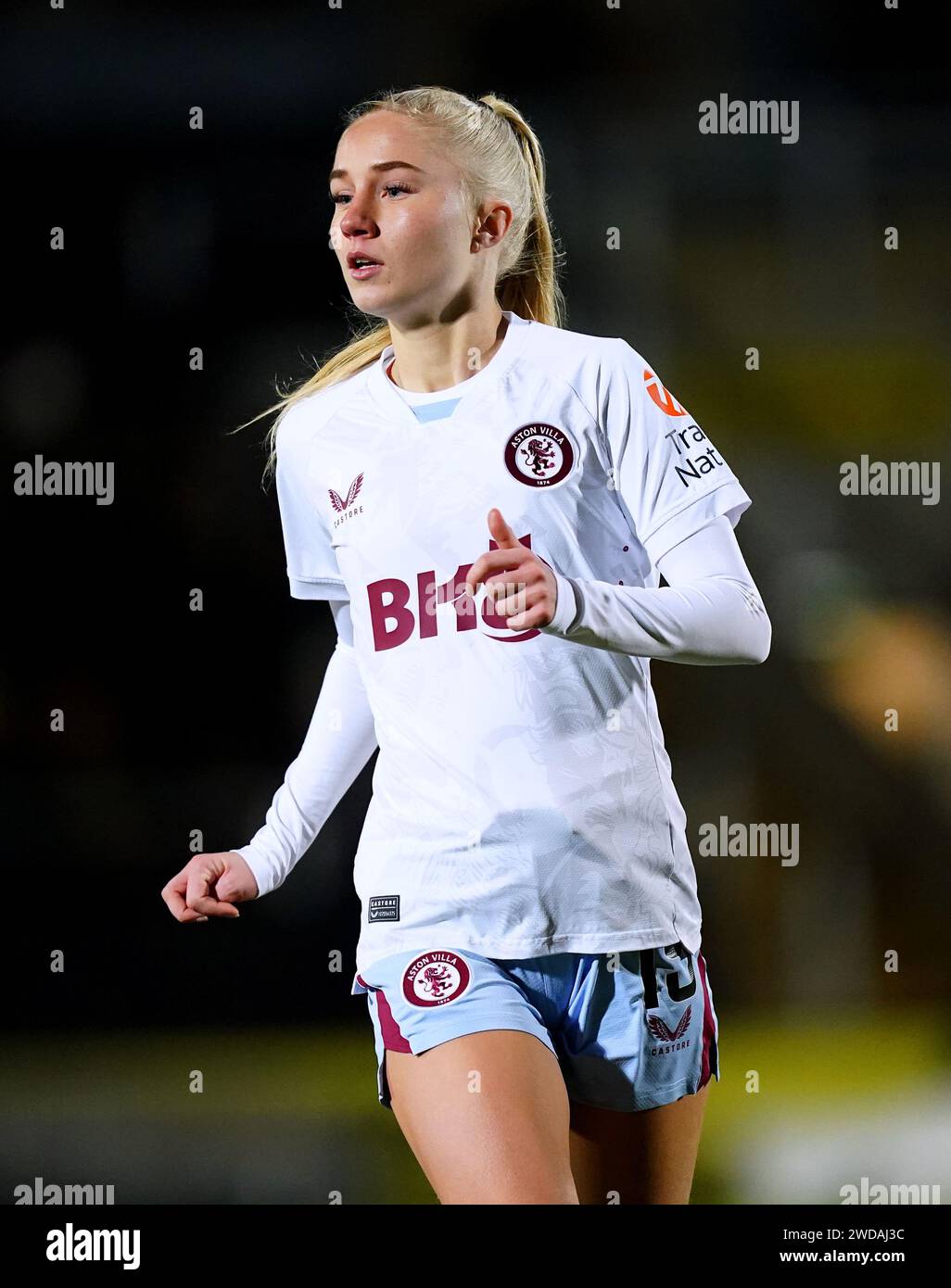 Aston Villa's Laura Blindkilde during the Barclays Women's Super League ...
