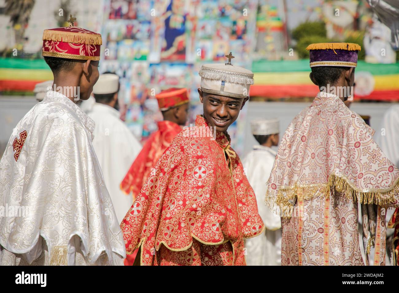 Faithful of Ethiopian Christians celebrating 'Ketera', the eve of ...