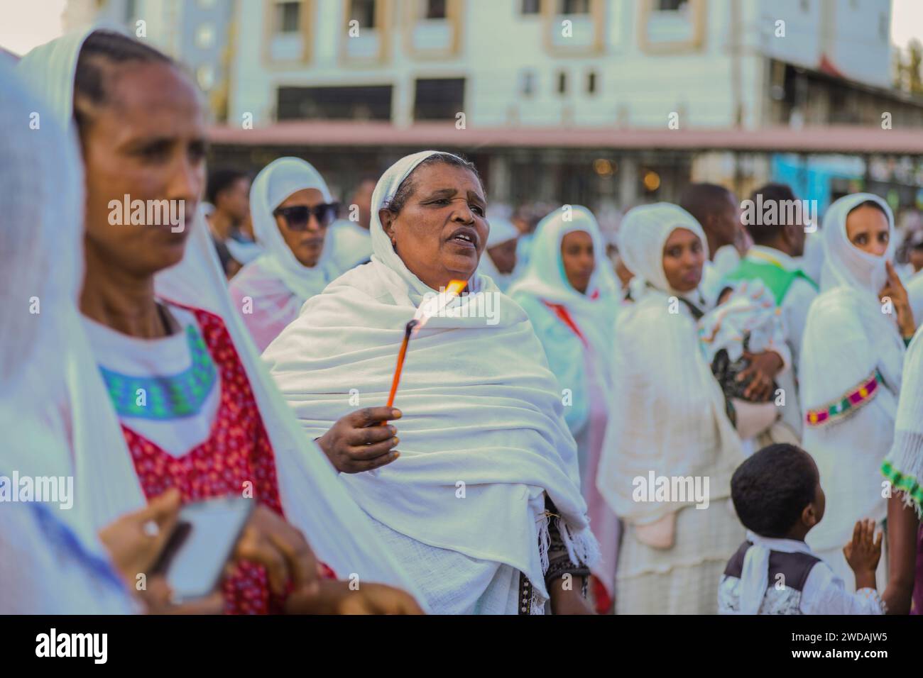 Faithful of Ethiopian Christians celebrating 'Ketera', the eve of ...